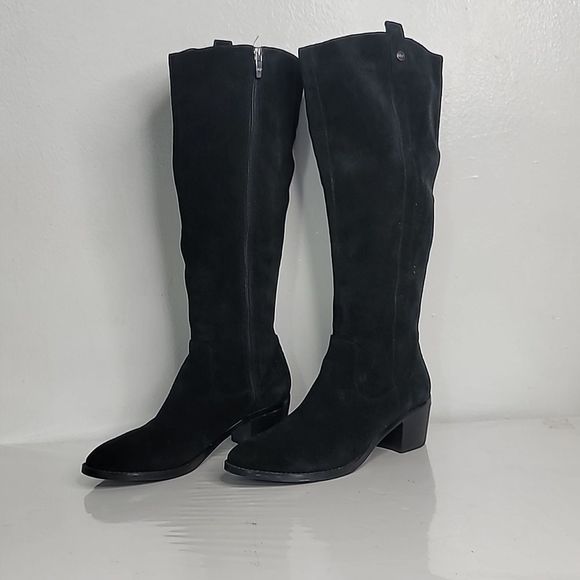 Marc Fisher | Shoes | Marc Fisher Omkimmee Widecalf Tall Black Suede ...